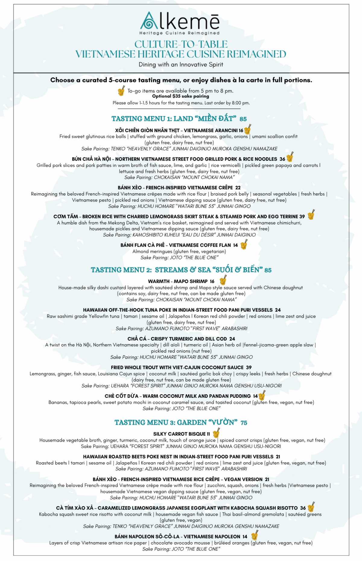 Menu at Alkeme SantaFe