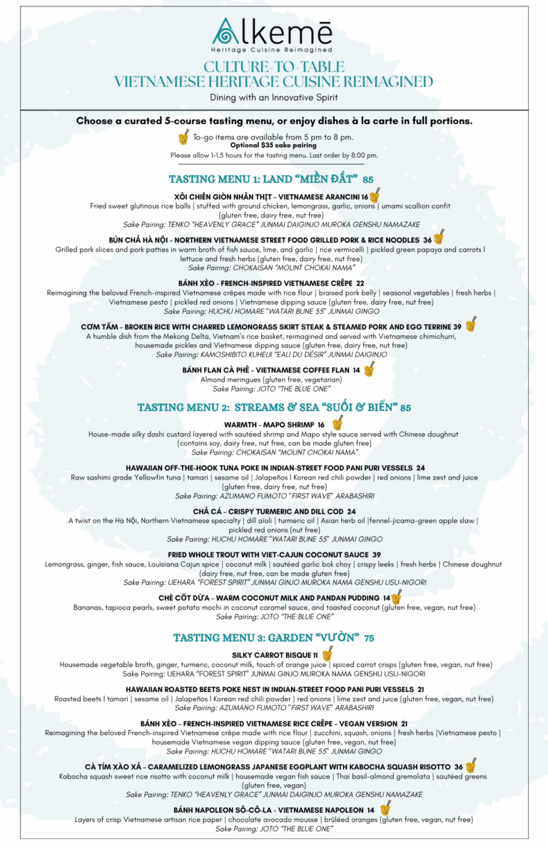 Menu at Alkeme SantaFe